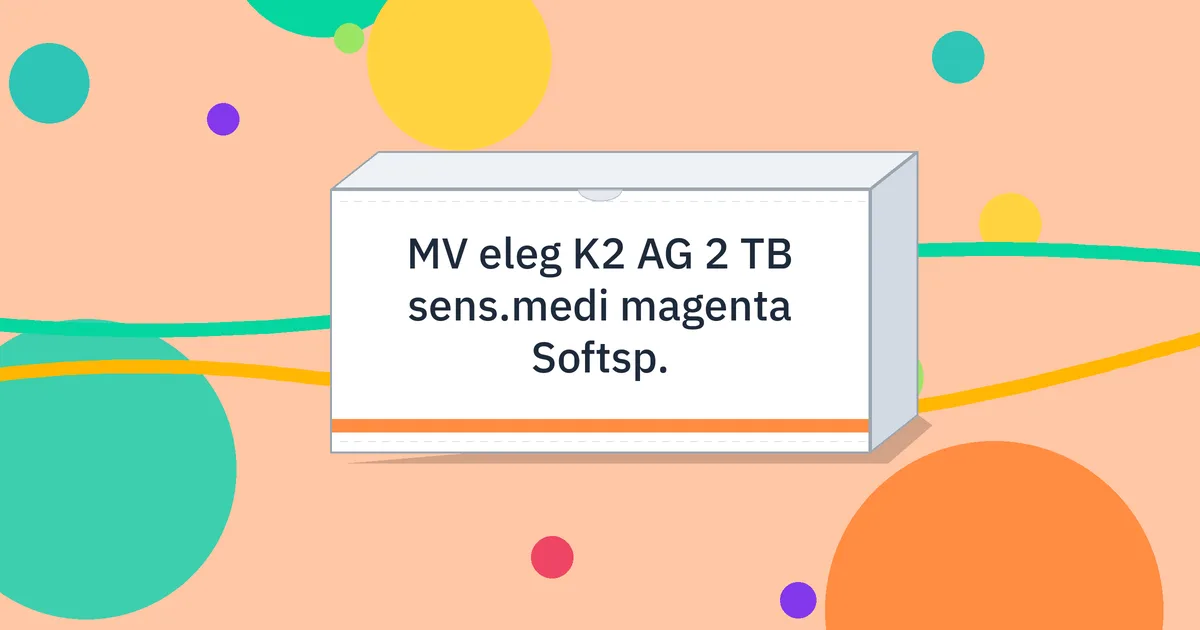 Symbolbild: Packung mit der Aufschrift MV eleg K2 AG 2 TB sens.medi magenta Softsp. (PZN 14640950) – Verfügbarkeit und Bezug in Apotheken in Frankfurt am Main