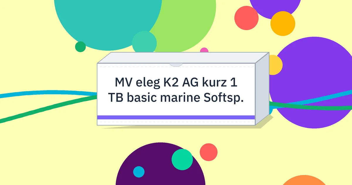 Symbolbild: Packung mit der Aufschrift MV eleg K2 AG kurz 1 TB basic marine Softsp. (PZN 15284486) – Verfügbarkeit und Bezug in Apotheken in Frankfurt am Main