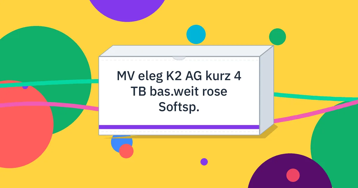 Symbolbild: Packung mit der Aufschrift MV eleg K2 AG kurz 4 TB bas.weit rose Softsp. (PZN 14698317) – Verfügbarkeit und Bezug in Apotheken in Frankfurt am Main