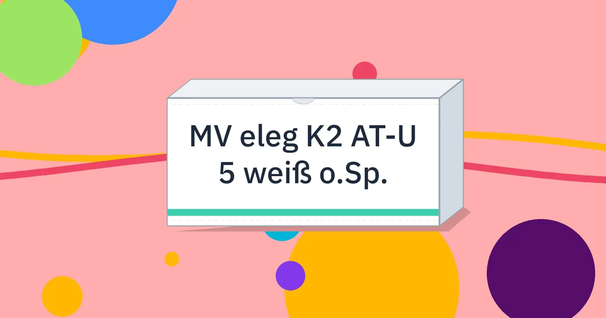 Symbolbild: Packung mit der Aufschrift MV eleg K2 AT-U 5 weiß o.Sp. (PZN 00314371) – Verfügbarkeit und Bezug in Apotheken in Frankfurt am Main