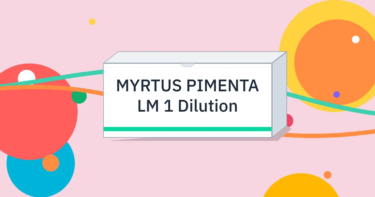 Symbolbild: Packung mit der Aufschrift MYRTUS PIMENTA LM 1 Dilution (PZN 13614293) – Verfügbarkeit und Bezug in Apotheken in Frankfurt am Main