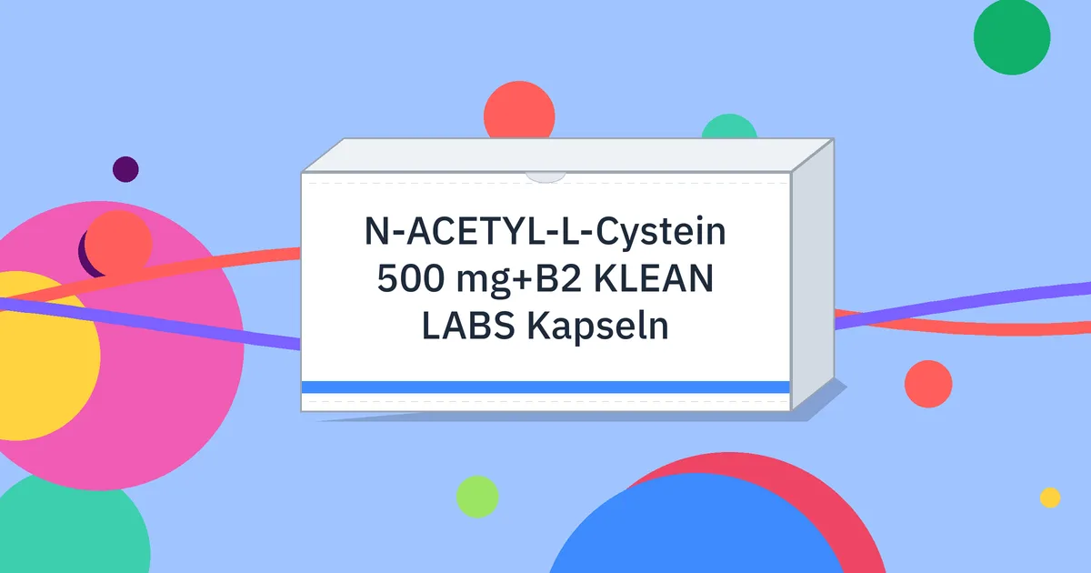Symbolbild: Packung mit der Aufschrift N-ACETYL-L-Cystein 500 mg+B2 KLEAN LABS Kapseln (PZN 20332276) – Verfügbarkeit und Bezug in Apotheken in Frankfurt am Main