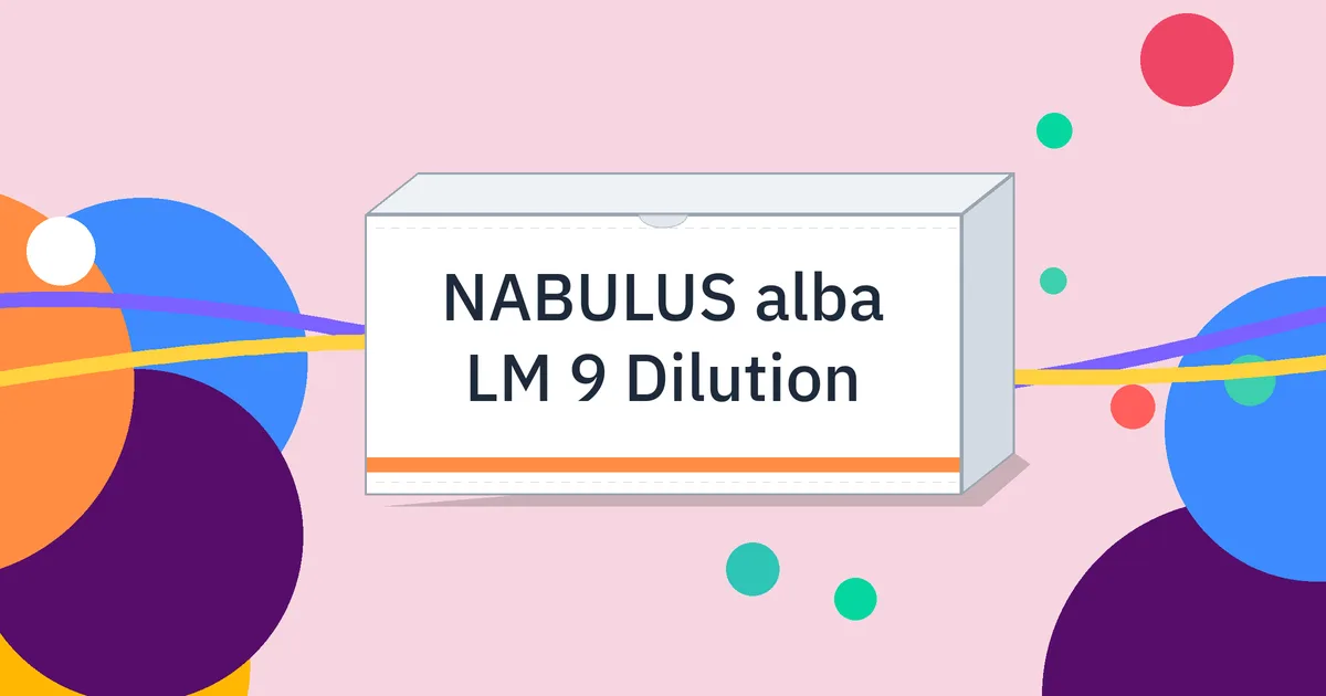 Symbolbild: Packung mit der Aufschrift NABULUS alba LM 9 Dilution (PZN 13615341) – Verfügbarkeit und Bezug in Apotheken in Frankfurt am Main