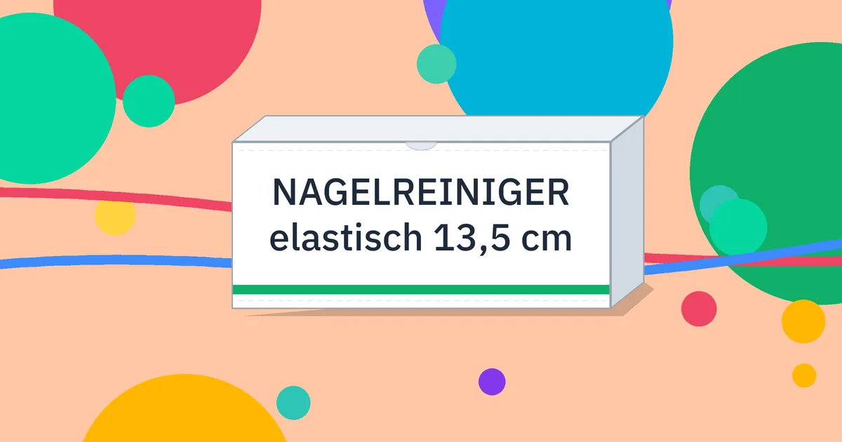 Symbolbild: Packung mit der Aufschrift NAGELREINIGER elastisch 13,5 cm (PZN 01732917) – Verfügbarkeit und Bezug in Apotheken in Frankfurt am Main