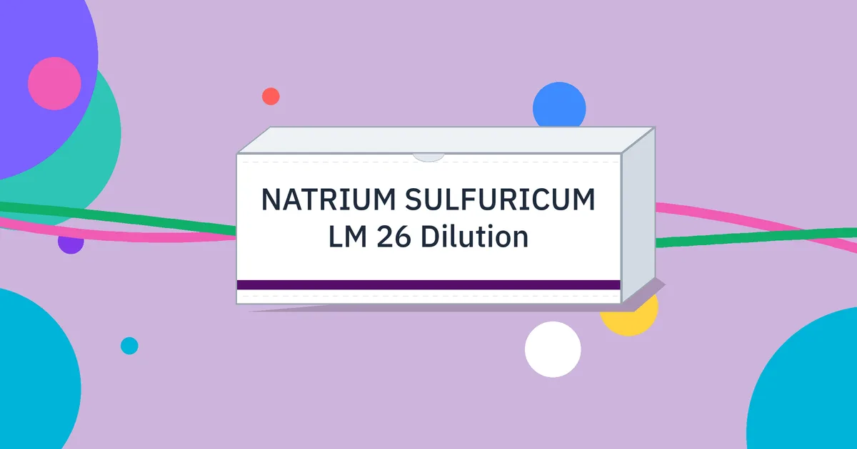Symbolbild: Packung mit der Aufschrift NATRIUM SULFURICUM LM 26 Dilution (PZN 12967411) – Verfügbarkeit und Bezug in Apotheken in Frankfurt am Main