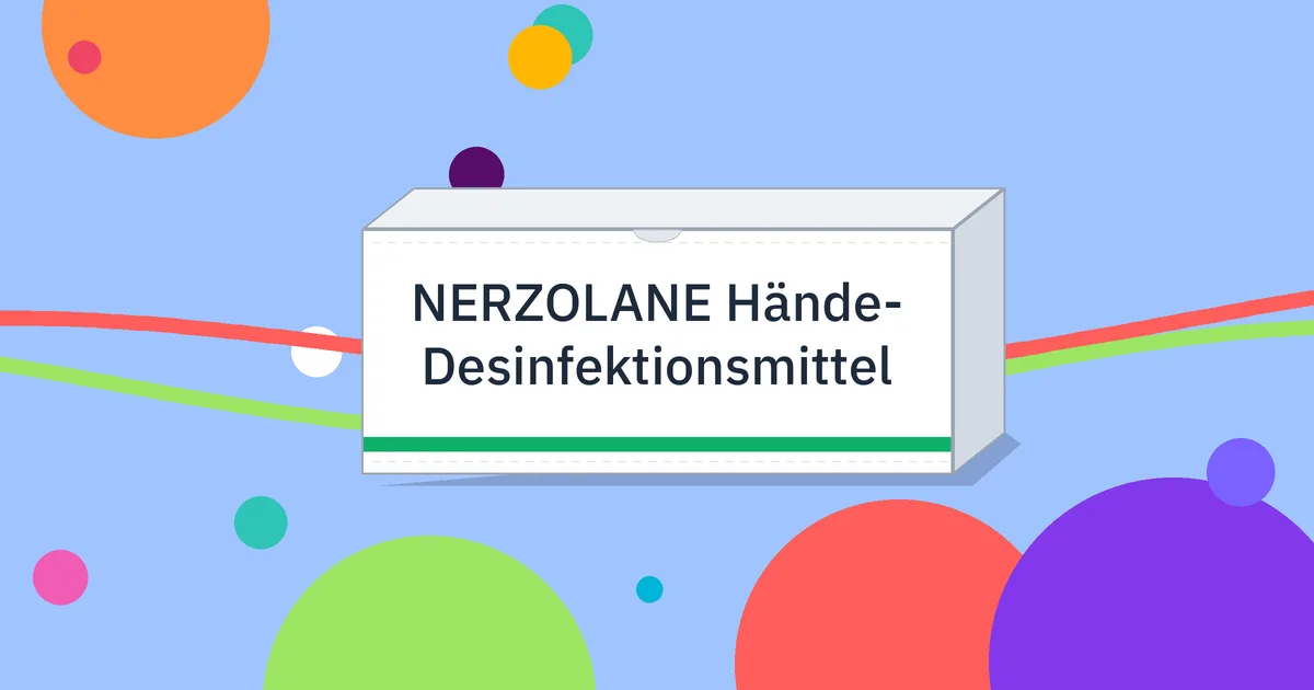 Symbolbild: Packung mit der Aufschrift NERZOLANE Hände-Desinfektionsmittel (PZN 16624151) – Verfügbarkeit und Bezug in Apotheken in Frankfurt am Main