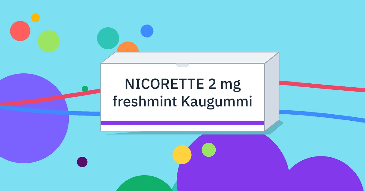 Symbolbild: Packung mit der Aufschrift NICORETTE 2 mg freshmint Kaugummi (PZN 20792948) – Verfügbarkeit und Bezug in Apotheken in Frankfurt am Main