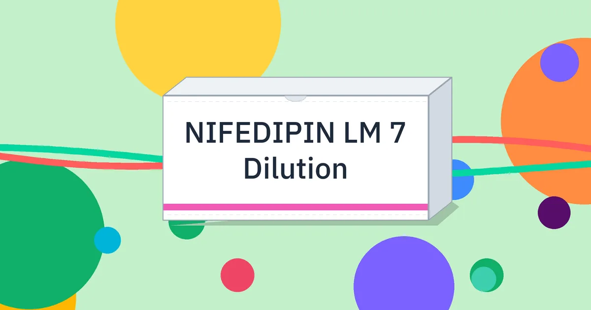 Symbolbild: Packung mit der Aufschrift NIFEDIPIN LM 7 Dilution (PZN 12969485) – Verfügbarkeit und Bezug in Apotheken in Frankfurt am Main