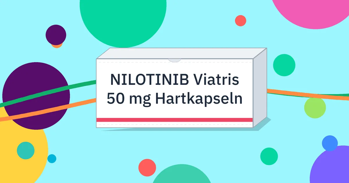 Symbolbild: Packung mit der Aufschrift NILOTINIB Viatris 50 mg Hartkapseln (PZN 19368381) – Verfügbarkeit und Bezug in Apotheken in Frankfurt am Main