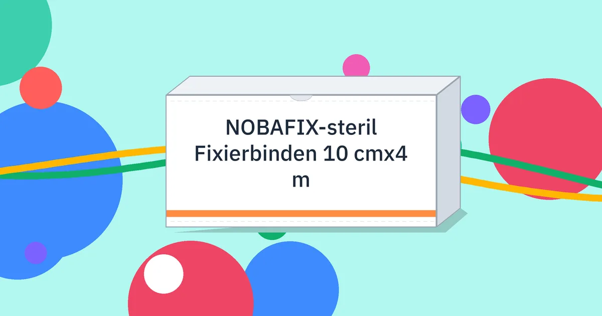 Symbolbild: Packung mit der Aufschrift NOBAFIX-steril Fixierbinden 10 cmx4 m (PZN 16028207) – Verfügbarkeit und Bezug in Apotheken in Frankfurt am Main
