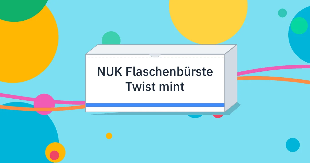 Symbolbild: Packung mit der Aufschrift NUK Flaschenbürste Twist mint (PZN 18036470) – Verfügbarkeit und Bezug in Apotheken in Frankfurt am Main