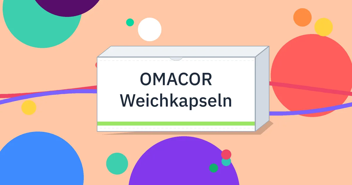 Symbolbild: Packung mit der Aufschrift OMACOR Weichkapseln (PZN 00022332) – Verfügbarkeit und Bezug in Apotheken in Frankfurt am Main
