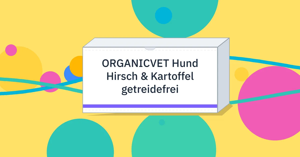 Symbolbild: Packung mit der Aufschrift ORGANICVET Hund Hirsch & Kartoffel getreidefrei (PZN 13721215) – Verfügbarkeit und Bezug in Apotheken in Frankfurt am Main