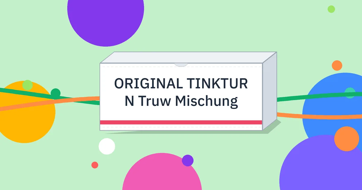 Symbolbild: Packung mit der Aufschrift ORIGINAL TINKTUR N Truw Mischung (PZN 00500978) – Verfügbarkeit und Bezug in Apotheken in Frankfurt am Main