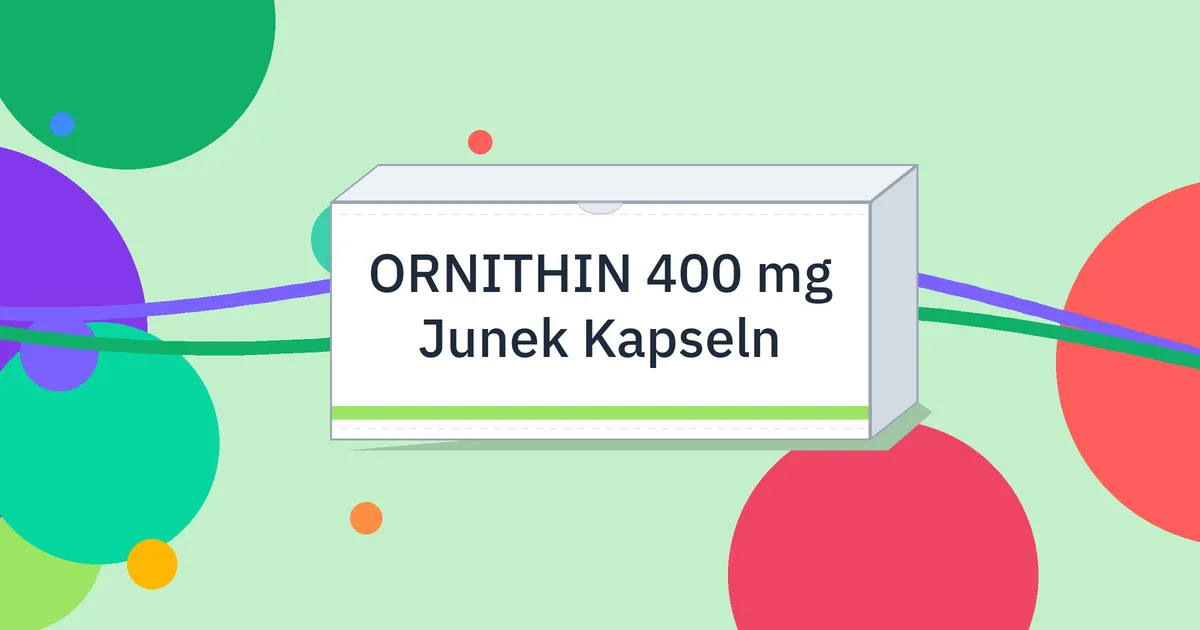 Symbolbild: Packung mit der Aufschrift ORNITHIN 400 mg Junek Kapseln (PZN 00135102) – Verfügbarkeit und Bezug in Apotheken in Frankfurt am Main