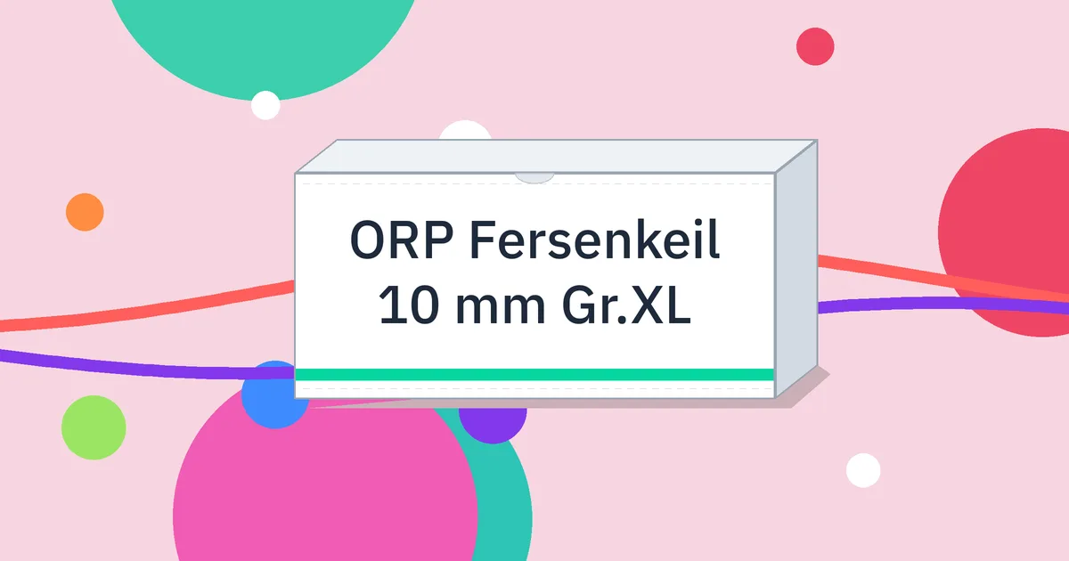 Symbolbild: Packung mit der Aufschrift ORP Fersenkeil 10 mm Gr.XL (PZN 05360683) – Verfügbarkeit und Bezug in Apotheken in Frankfurt am Main