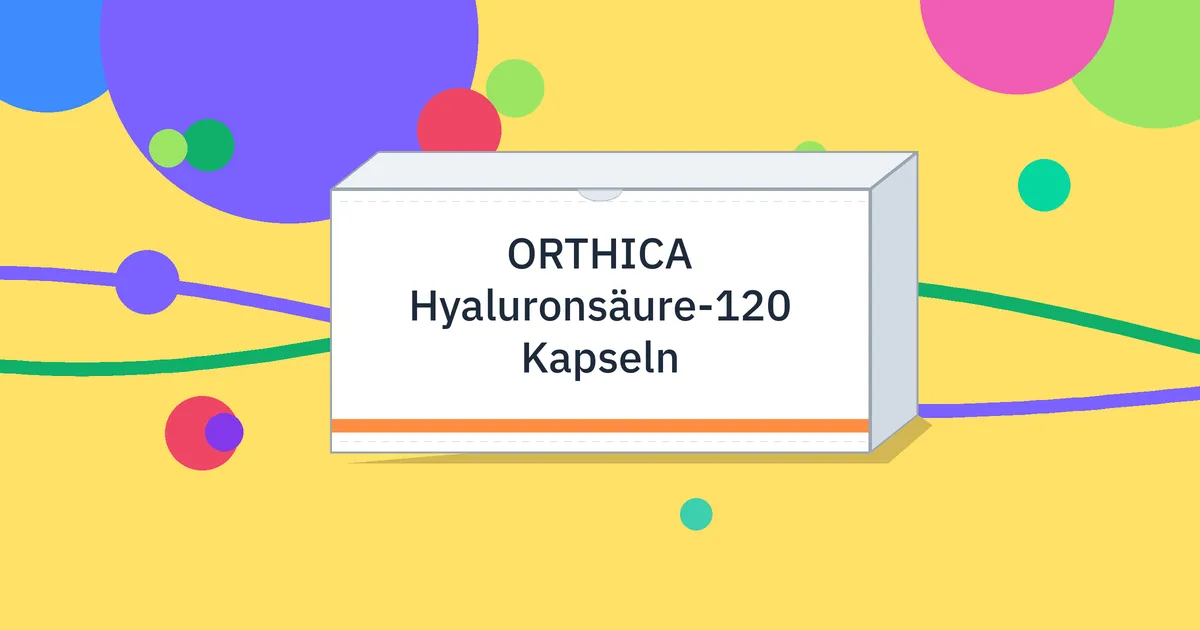 Symbolbild: Packung mit der Aufschrift ORTHICA Hyaluronsäure-120 Kapseln (PZN 20414956) – Verfügbarkeit und Bezug in Apotheken in Frankfurt am Main