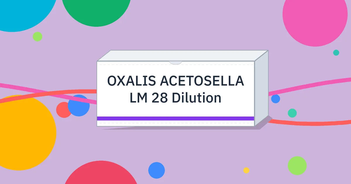 Symbolbild: Packung mit der Aufschrift OXALIS ACETOSELLA LM 28 Dilution (PZN 13629159) – Verfügbarkeit und Bezug in Apotheken in Frankfurt am Main