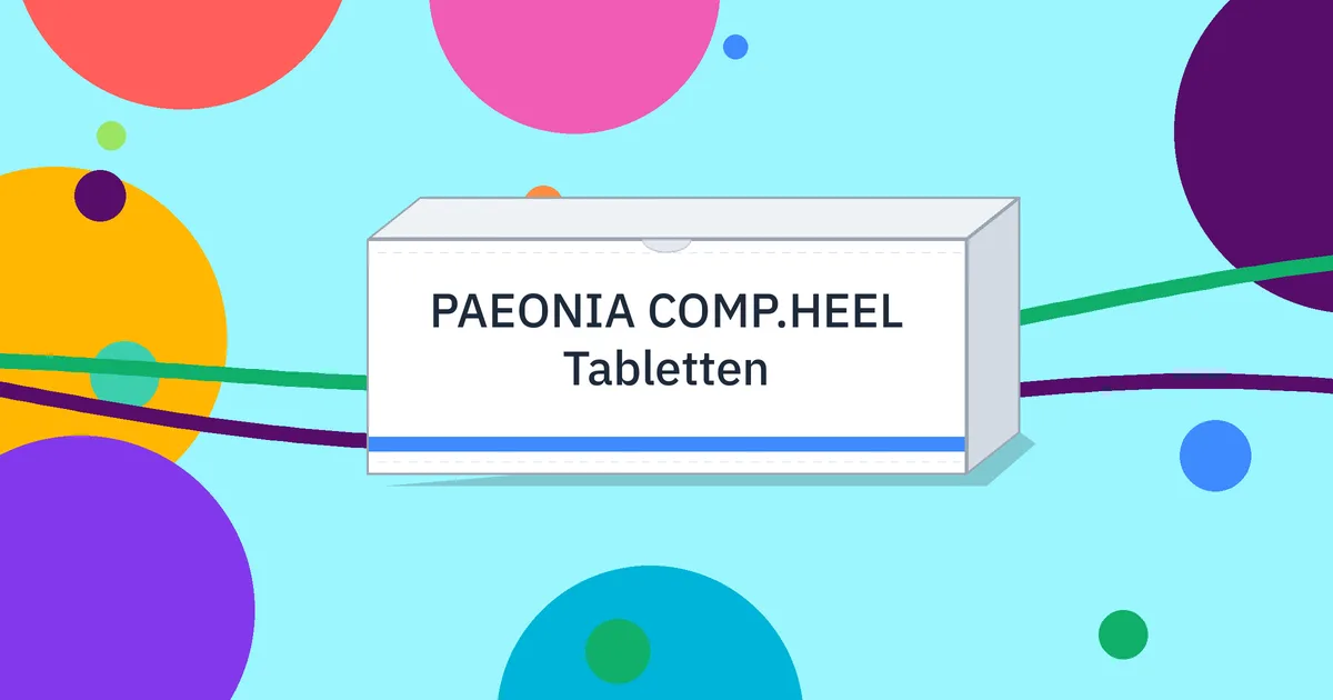 Symbolbild: Packung mit der Aufschrift PAEONIA COMP.HEEL Tabletten (PZN 08541770) – Verfügbarkeit und Bezug in Apotheken in Frankfurt am Main
