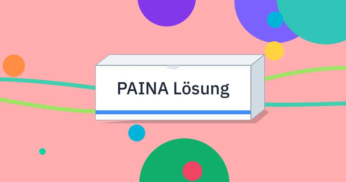 Symbolbild: Packung mit der Aufschrift PAINA Lösung (PZN 05015199) – Verfügbarkeit und Bezug in Apotheken in Frankfurt am Main