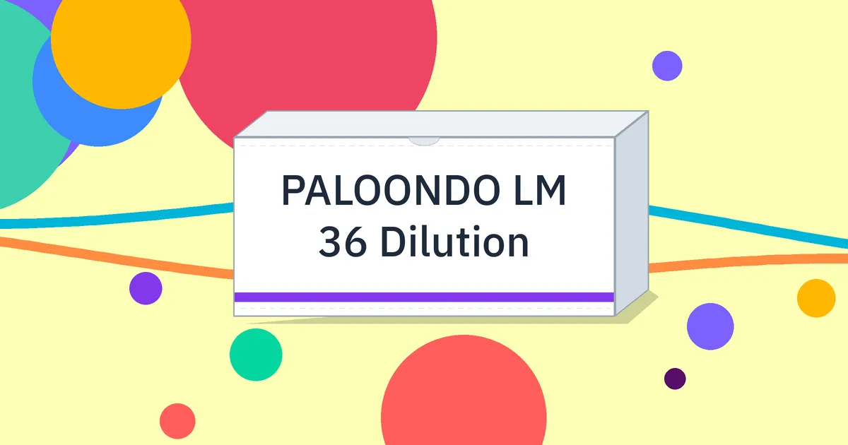 Symbolbild: Packung mit der Aufschrift PALOONDO LM 36 Dilution (PZN 13630547) – Verfügbarkeit und Bezug in Apotheken in Frankfurt am Main