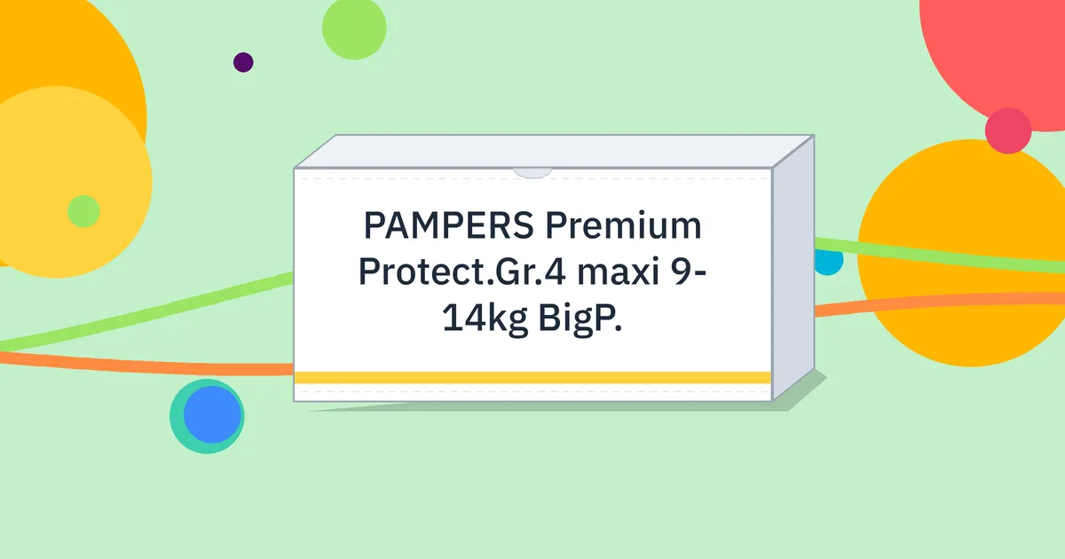 Symbolbild: Packung mit der Aufschrift PAMPERS Premium Protect.Gr.4 maxi 9-14kg BigP. (PZN 19373086) – Verfügbarkeit und Bezug in Apotheken in Frankfurt am Main