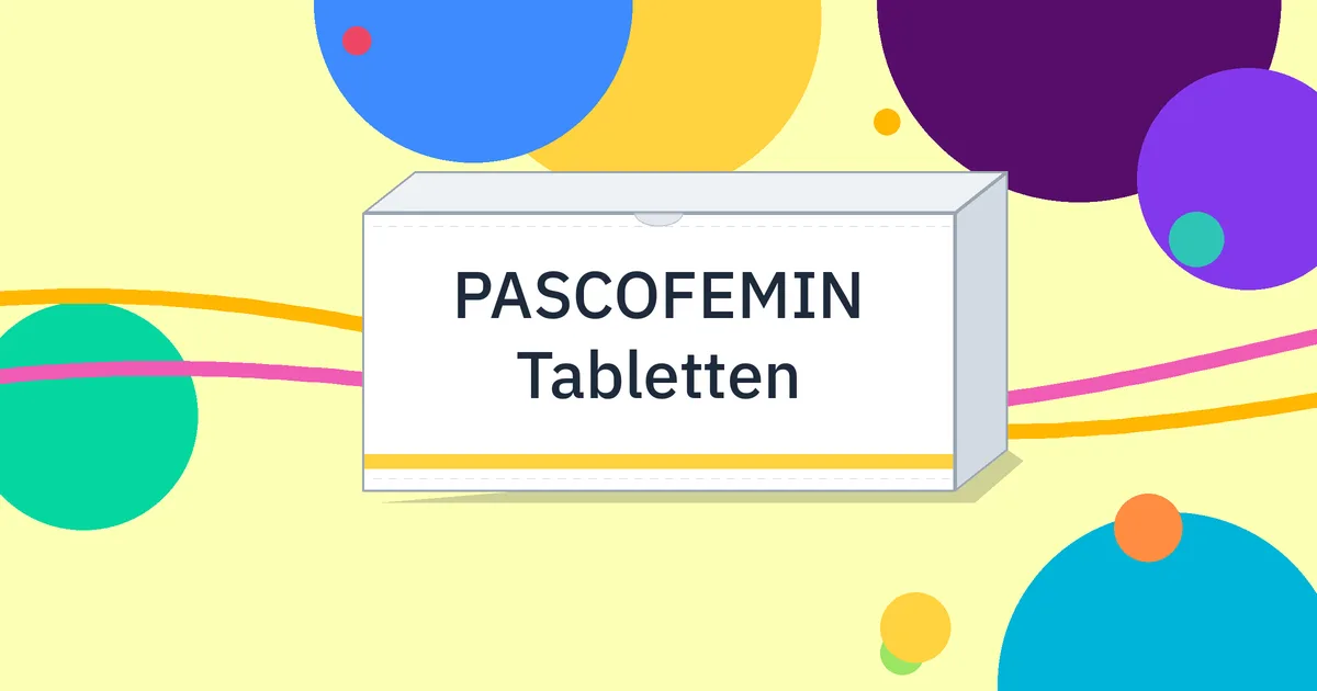 Symbolbild: Packung mit der Aufschrift PASCOFEMIN Tabletten (PZN 03692636) – Verfügbarkeit und Bezug in Apotheken in Frankfurt am Main