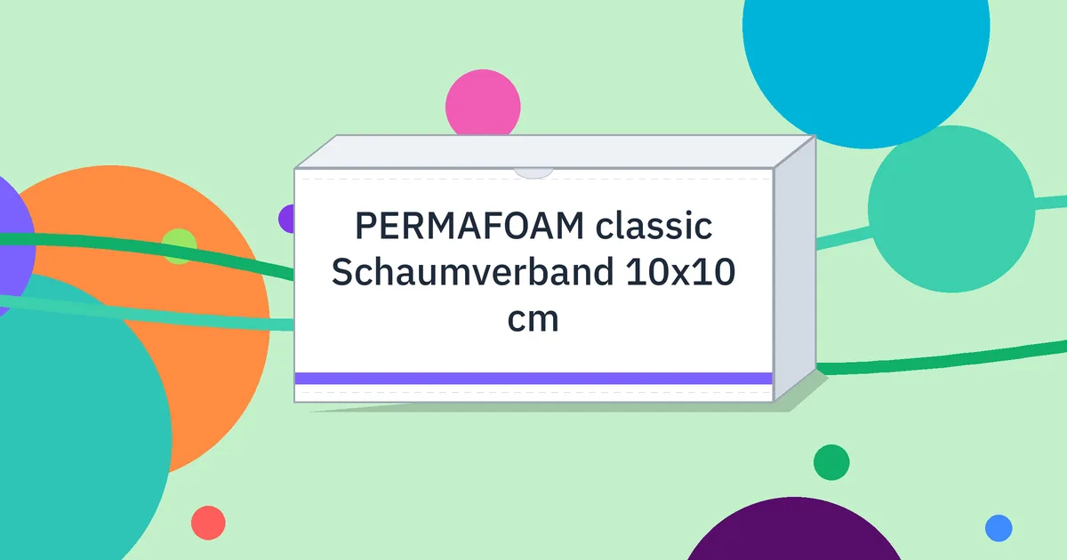 Symbolbild: Packung mit der Aufschrift PERMAFOAM classic Schaumverband 10x10 cm (PZN 20022179) – Verfügbarkeit und Bezug in Apotheken in Frankfurt am Main