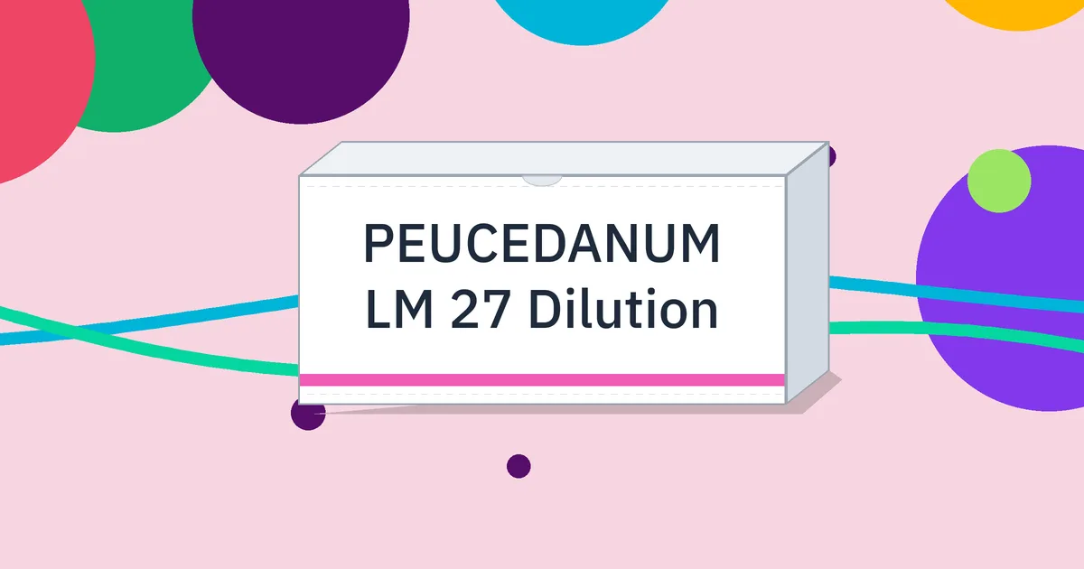 Symbolbild: Packung mit der Aufschrift PEUCEDANUM LM 27 Dilution (PZN 13636662) – Verfügbarkeit und Bezug in Apotheken in Frankfurt am Main