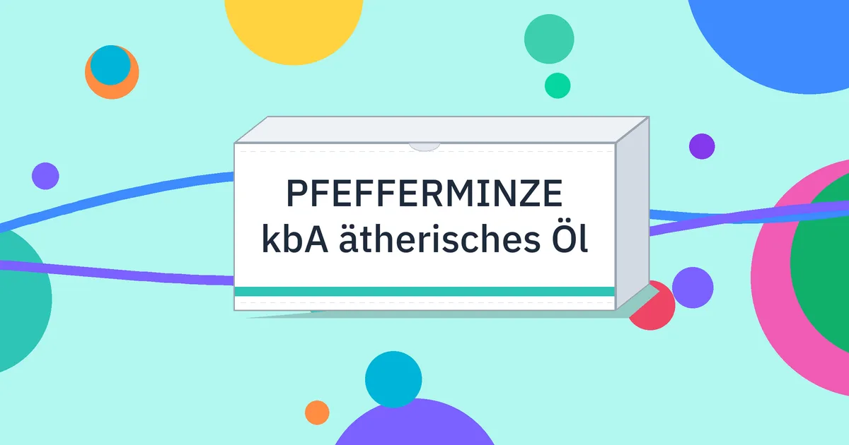 Symbolbild: Packung mit der Aufschrift PFEFFERMINZE kbA ätherisches Öl (PZN 00721478) – Verfügbarkeit und Bezug in Apotheken in Frankfurt am Main