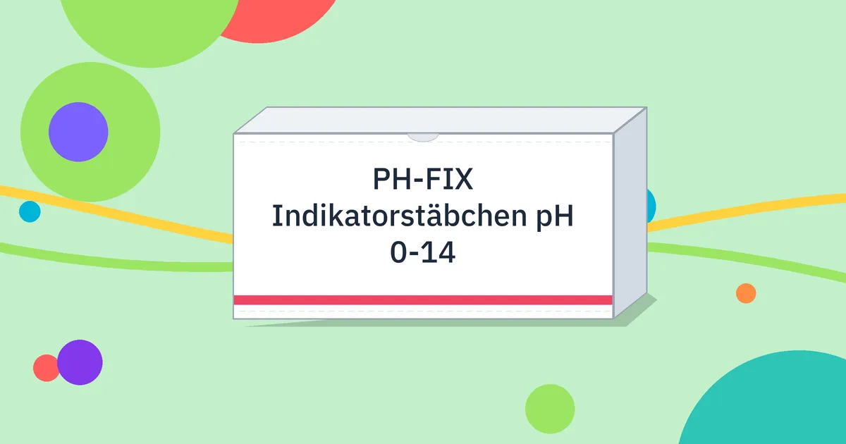 Symbolbild: Packung mit der Aufschrift PH-FIX Indikatorstäbchen pH 0-14 (PZN 11886811) – Verfügbarkeit und Bezug in Apotheken in Frankfurt am Main