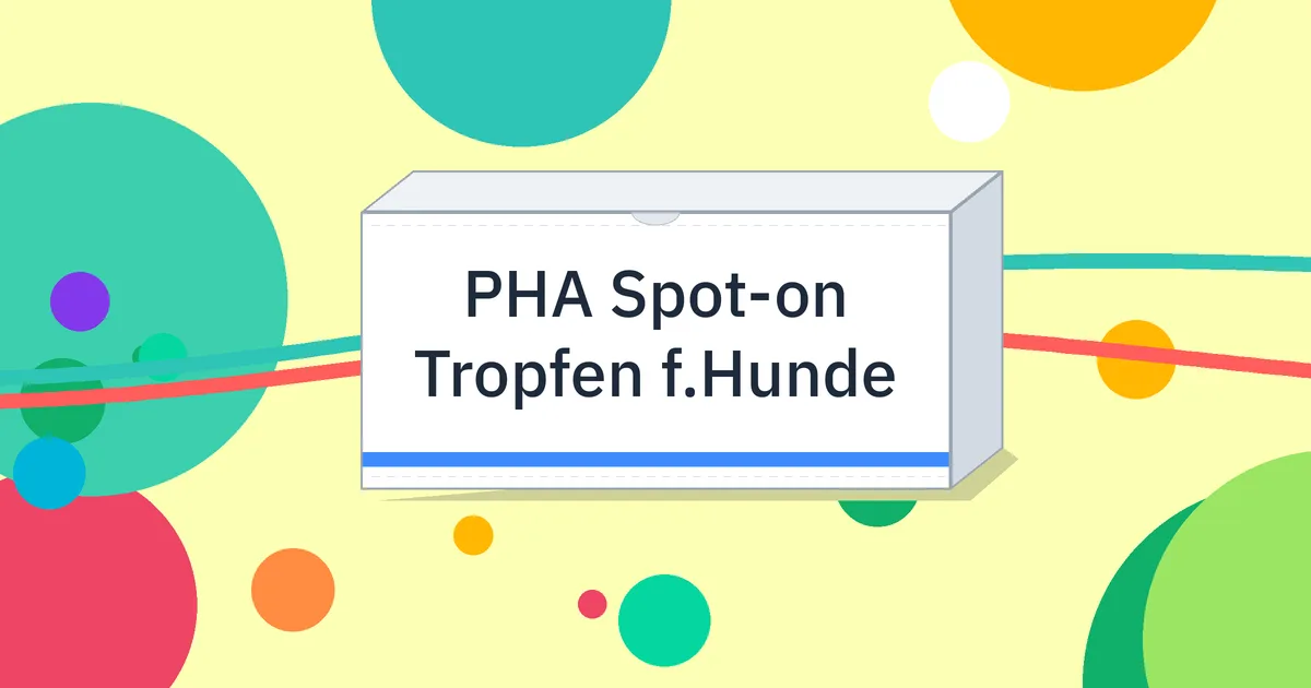 Symbolbild: Packung mit der Aufschrift PHA Spot-on Tropfen f.Hunde (PZN 15782209) – Verfügbarkeit und Bezug in Apotheken in Frankfurt am Main
