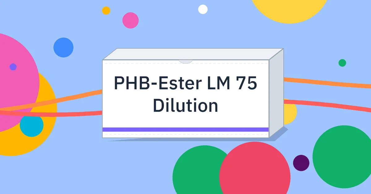 Symbolbild: Packung mit der Aufschrift PHB-Ester LM 75 Dilution (PZN 12978389) – Verfügbarkeit und Bezug in Apotheken in Frankfurt am Main