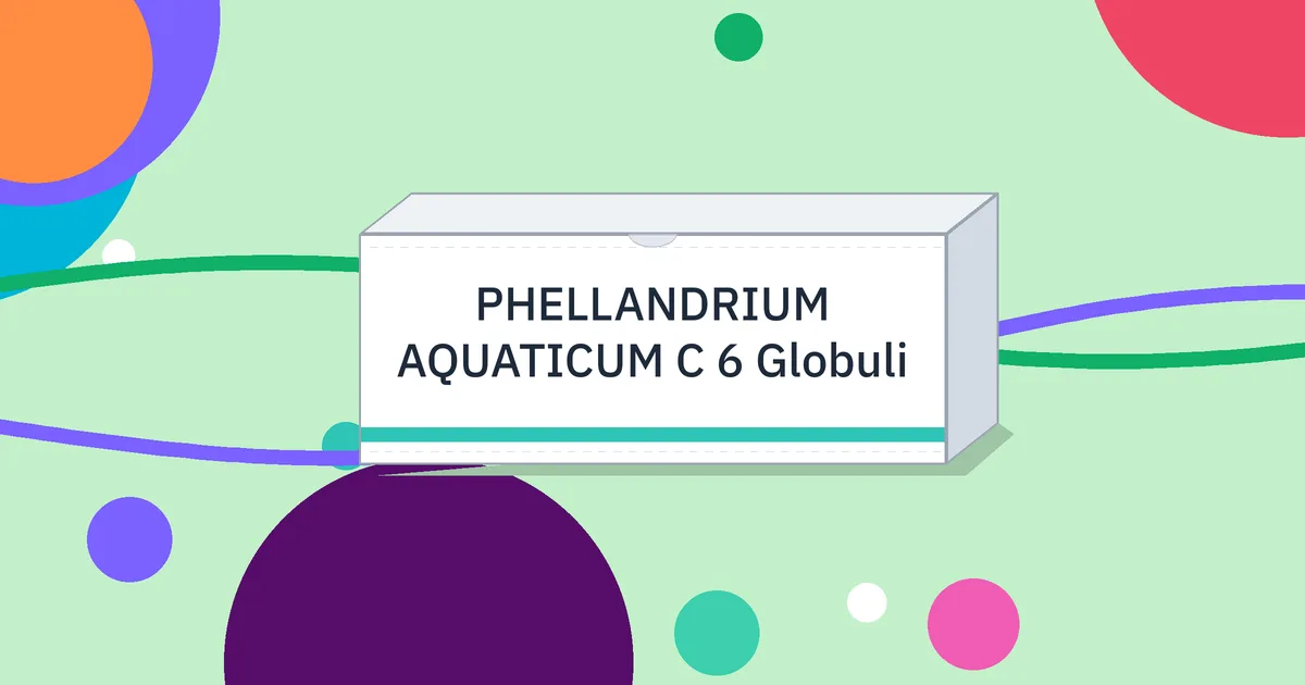 Symbolbild: Packung mit der Aufschrift PHELLANDRIUM AQUATICUM C 6 Globuli (PZN 19716020) – Verfügbarkeit und Bezug in Apotheken in Frankfurt am Main