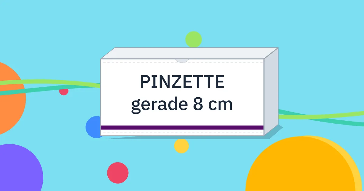 Symbolbild: Packung mit der Aufschrift PINZETTE gerade 8 cm (PZN 01517136) – Verfügbarkeit und Bezug in Apotheken in Frankfurt am Main