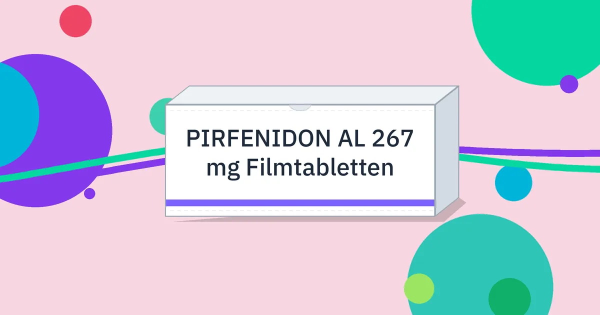Symbolbild: Packung mit der Aufschrift PIRFENIDON AL 267 mg Filmtabletten (PZN 18096638) – Verfügbarkeit und Bezug in Apotheken in Frankfurt am Main