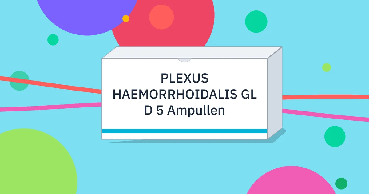 Symbolbild: Packung mit der Aufschrift PLEXUS HAEMORRHOIDALIS GL D 5 Ampullen (PZN 00490808) – Verfügbarkeit und Bezug in Apotheken in Frankfurt am Main
