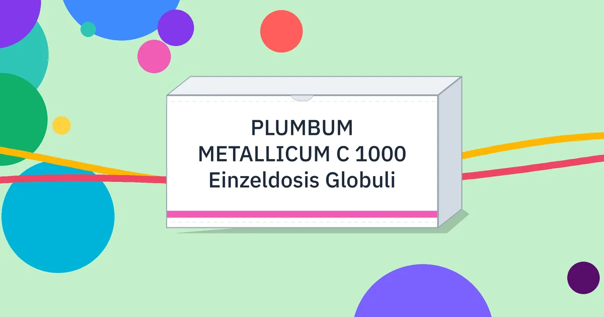 Symbolbild: Packung mit der Aufschrift PLUMBUM METALLICUM C 1000 Einzeldosis Globuli (PZN 01948942) – Verfügbarkeit und Bezug in Apotheken in Frankfurt am Main