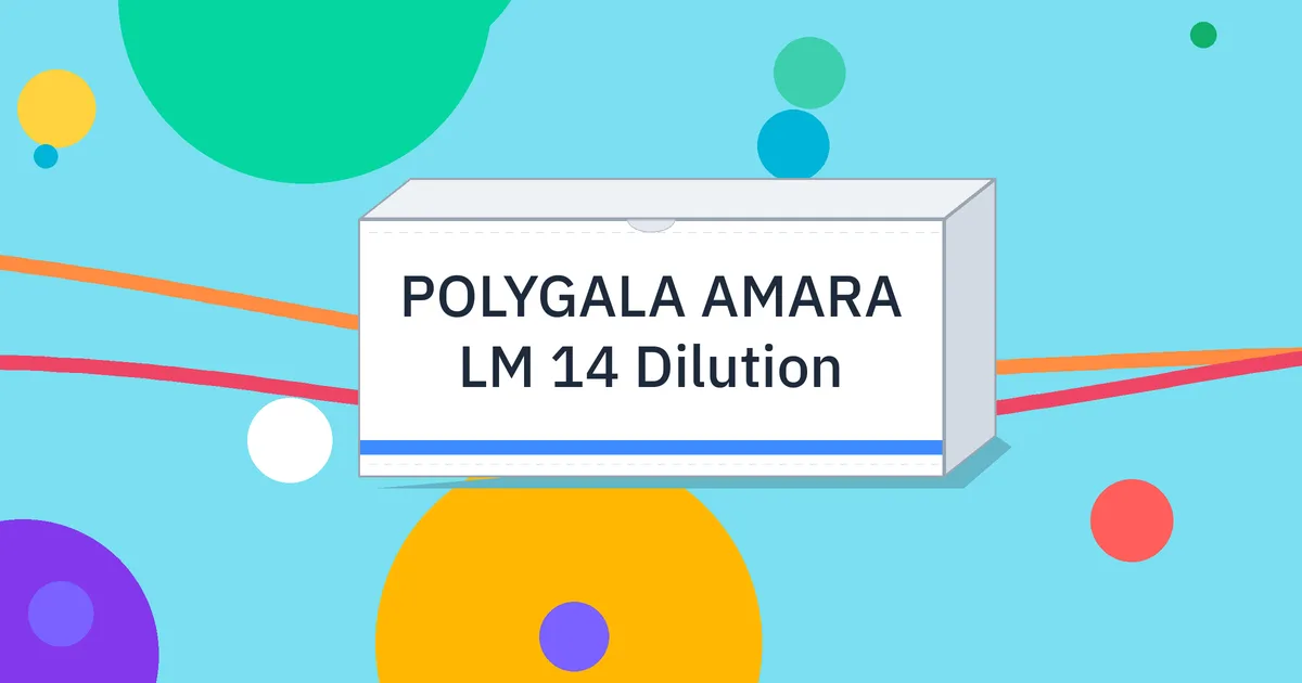 Symbolbild: Packung mit der Aufschrift POLYGALA AMARA LM 14 Dilution (PZN 13661482) – Verfügbarkeit und Bezug in Apotheken in Frankfurt am Main