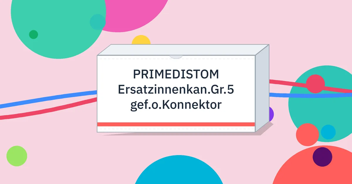 Symbolbild: Packung mit der Aufschrift PRIMEDISTOM Ersatzinnenkan.Gr.5 gef.o.Konnektor (PZN 10257496) – Verfügbarkeit und Bezug in Apotheken in Frankfurt am Main