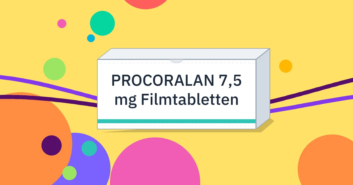 Symbolbild: Packung mit der Aufschrift PROCORALAN 7,5 mg Filmtabletten (PZN 13970467) – Verfügbarkeit und Bezug in Apotheken in Frankfurt am Main