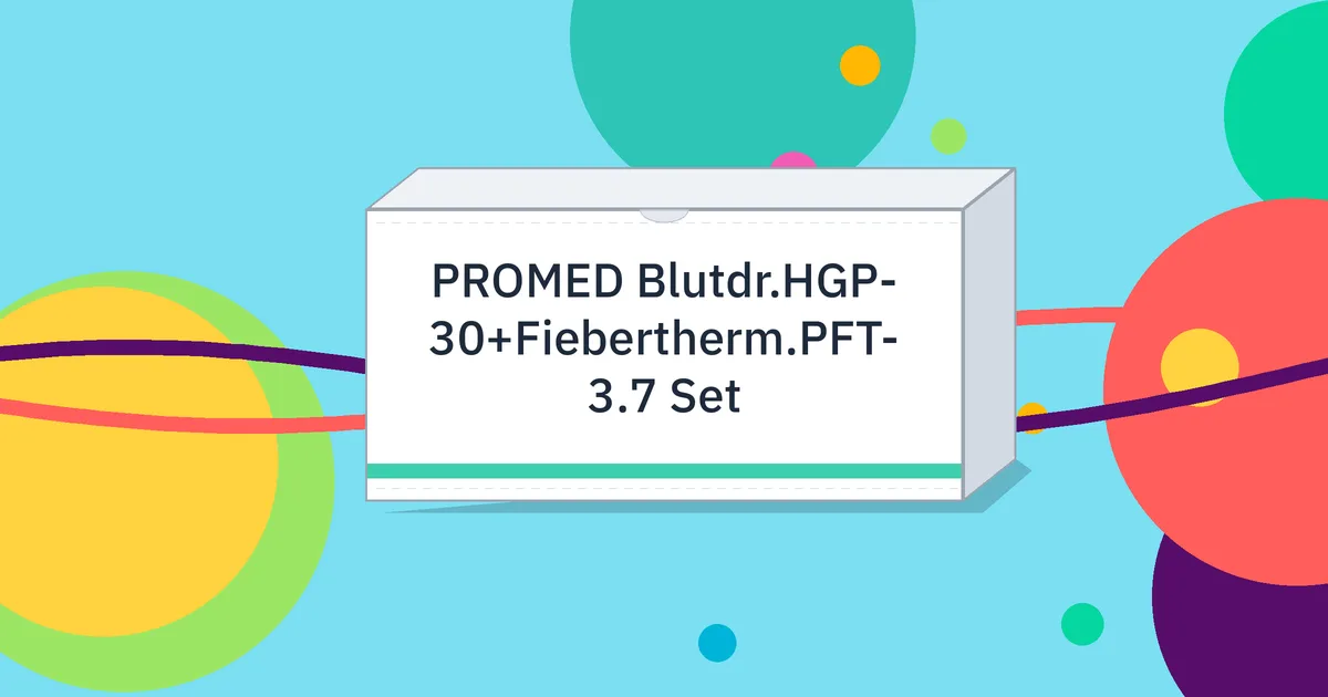 Symbolbild: Packung mit der Aufschrift PROMED Blutdr.HGP-30+Fiebertherm.PFT-3.7 Set (PZN 15875939) – Verfügbarkeit und Bezug in Apotheken in Frankfurt am Main