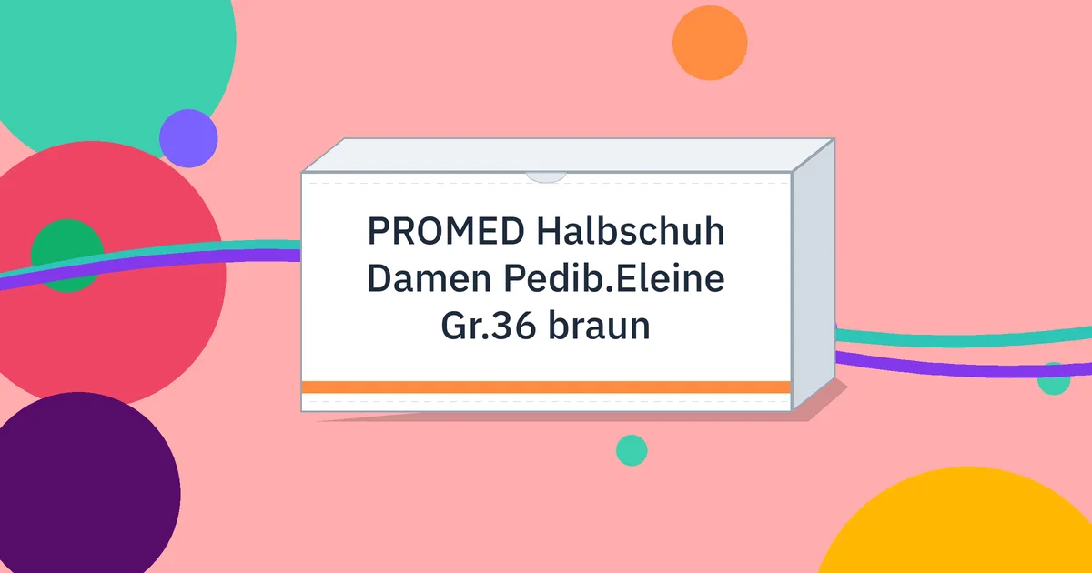 Symbolbild: Packung mit der Aufschrift PROMED Halbschuh Damen Pedib.Eleine Gr.36 braun (PZN 11709670) – Verfügbarkeit und Bezug in Apotheken in Frankfurt am Main