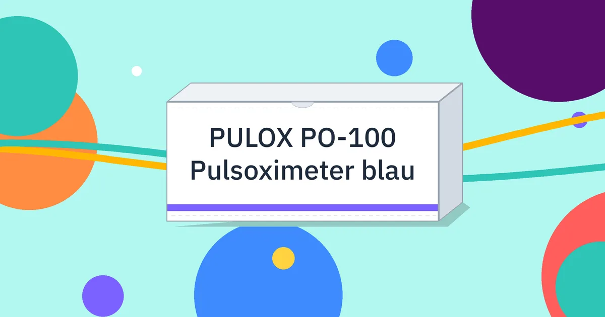 Symbolbild: Packung mit der Aufschrift PULOX PO-100 Pulsoximeter blau (PZN 10121420) – Verfügbarkeit und Bezug in Apotheken in Frankfurt am Main