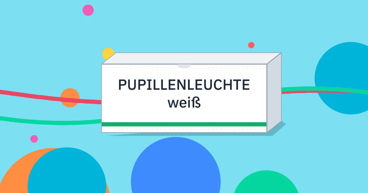 Symbolbild: Packung mit der Aufschrift PUPILLENLEUCHTE weiß (PZN 09787467) – Verfügbarkeit und Bezug in Apotheken in Frankfurt am Main