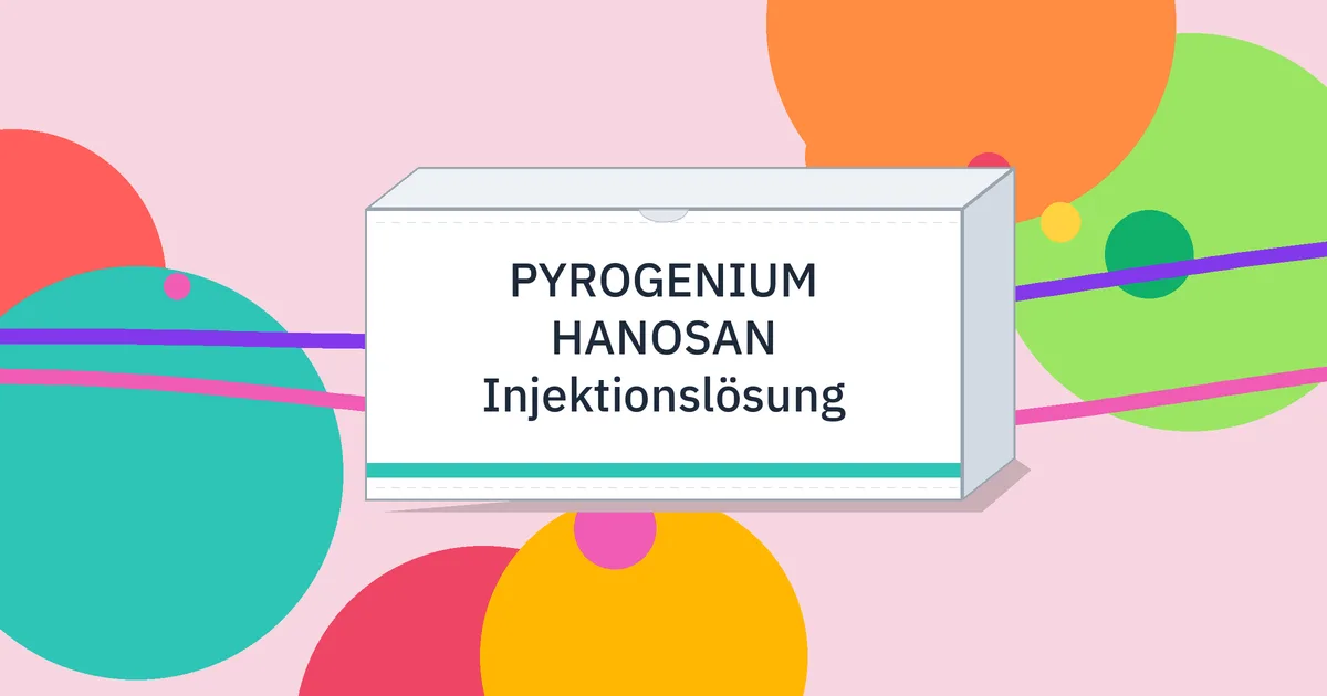 Symbolbild: Packung mit der Aufschrift PYROGENIUM HANOSAN Injektionslösung (PZN 01834641) – Verfügbarkeit und Bezug in Apotheken in Frankfurt am Main