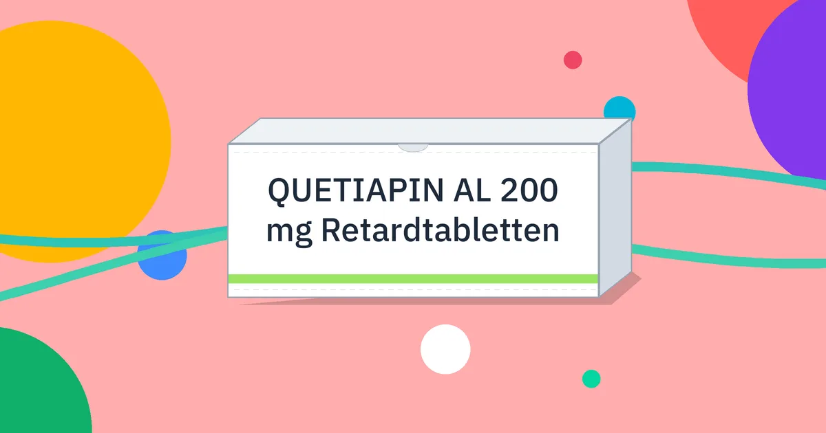 Symbolbild: Packung mit der Aufschrift QUETIAPIN AL 200 mg Retardtabletten (PZN 09745285) – Verfügbarkeit und Bezug in Apotheken in Frankfurt am Main