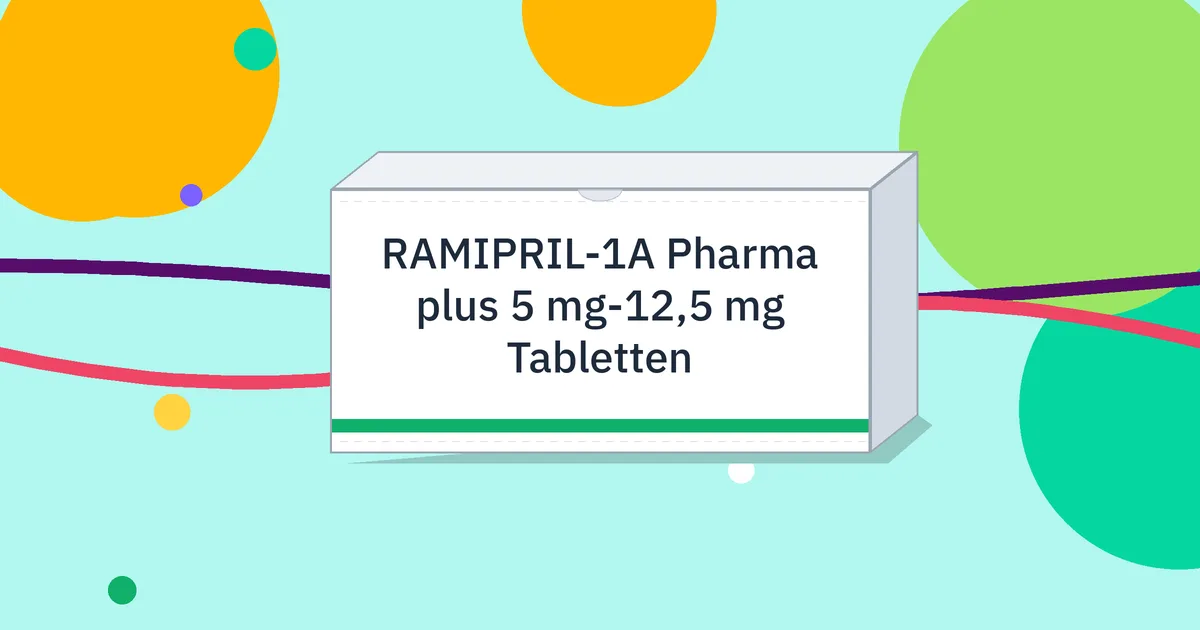 Symbolbild: Packung mit der Aufschrift RAMIPRIL-1A Pharma plus 5 mg-12,5 mg Tabletten (PZN 06835094) – Verfügbarkeit und Bezug in Apotheken in Frankfurt am Main