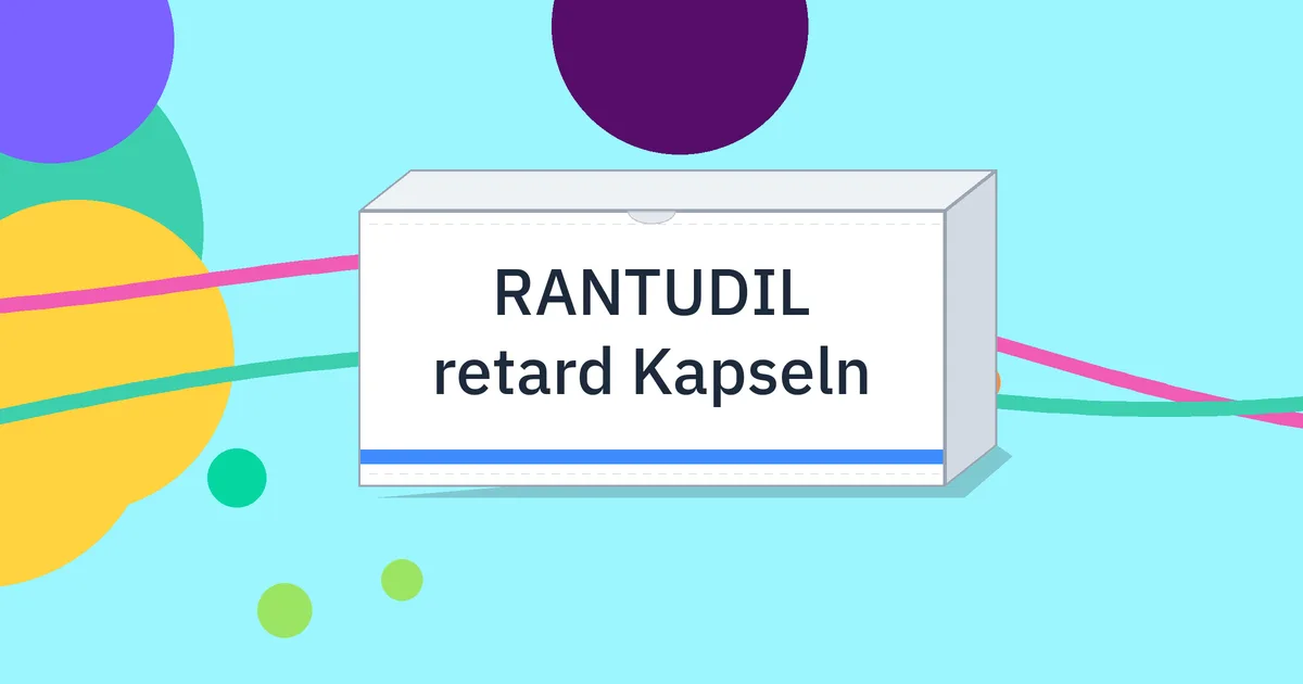 Symbolbild: Packung mit der Aufschrift RANTUDIL retard Kapseln (PZN 18453512) – Verfügbarkeit und Bezug in Apotheken in Frankfurt am Main