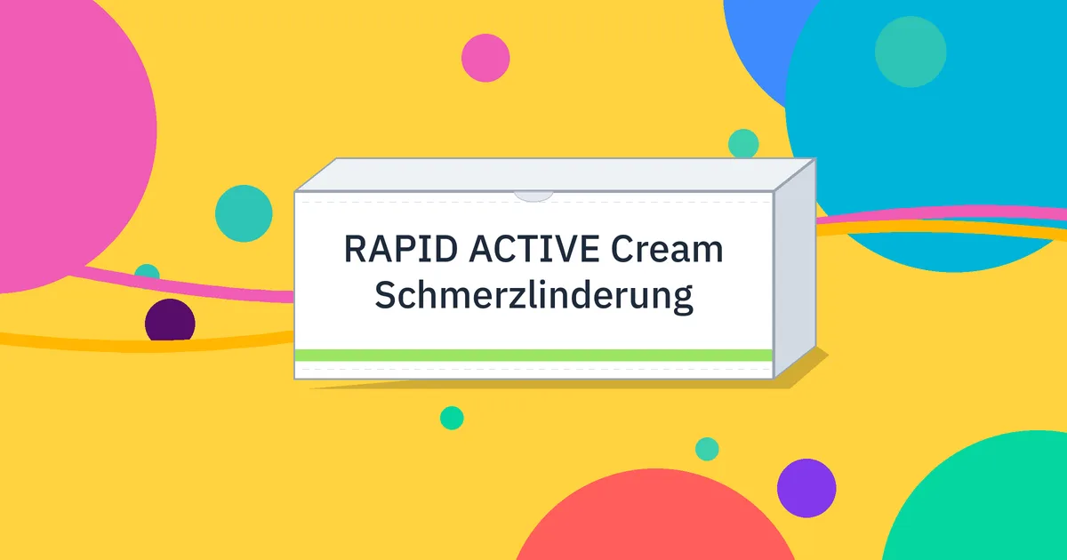 Symbolbild: Packung mit der Aufschrift RAPID ACTIVE Cream Schmerzlinderung (PZN 18467164) – Verfügbarkeit und Bezug in Apotheken in Frankfurt am Main